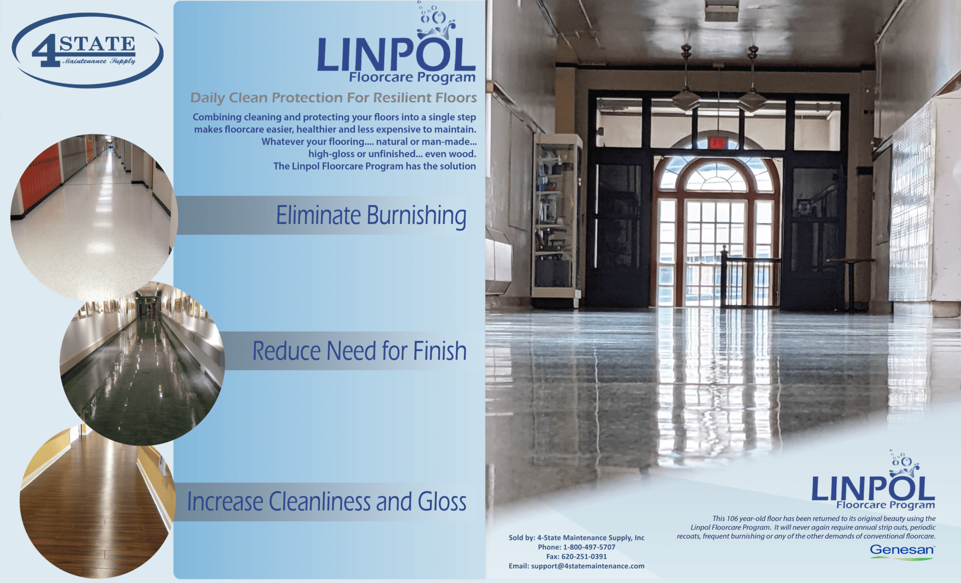 Introducing The LINPOL Floor Care Program – 4 State Maintenance Supply
