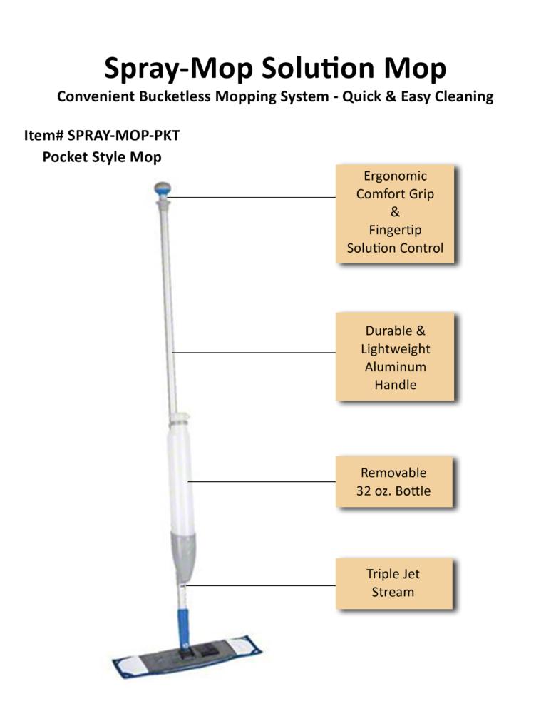 Microfiber & More Solution Spray Mop w/Pocket Frame | 4 State ...